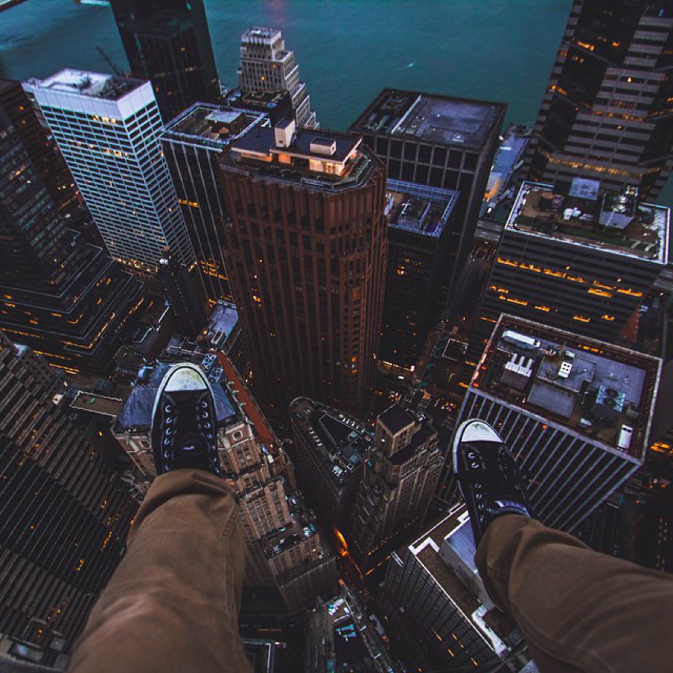 Birds-Eye View of Wall Street at Night | Viewing NYC