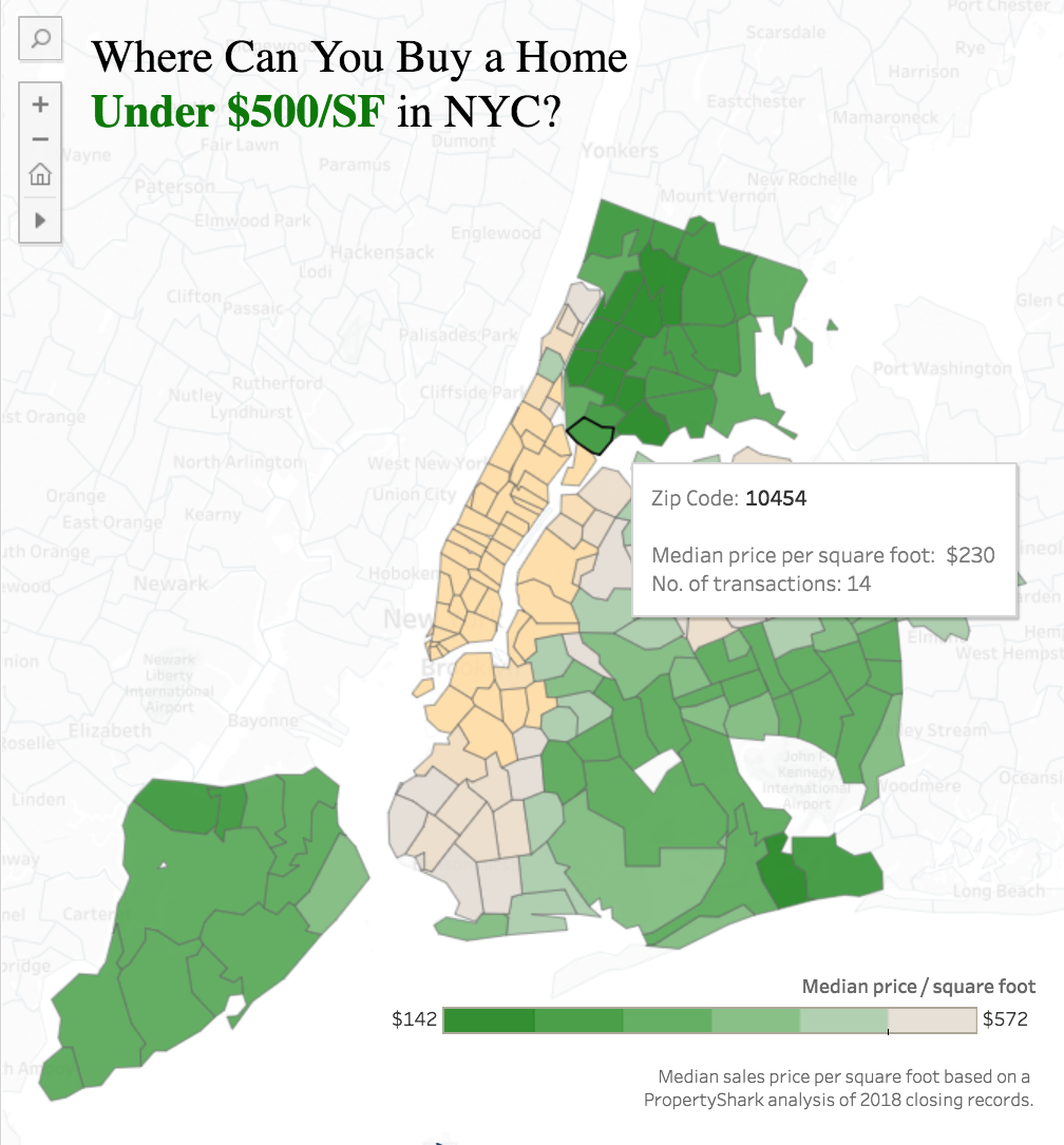 This Map Shows Where You Can Still Buy a Home in NYC Under $500 Per ...