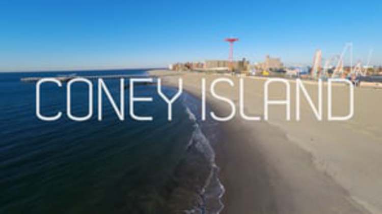 Beautiful Aerial Video Showing Coney Island From Birds-Eye View ...