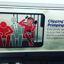 Thousands of Trump Head Stickers Embellish MTA Stick Figures on the ...