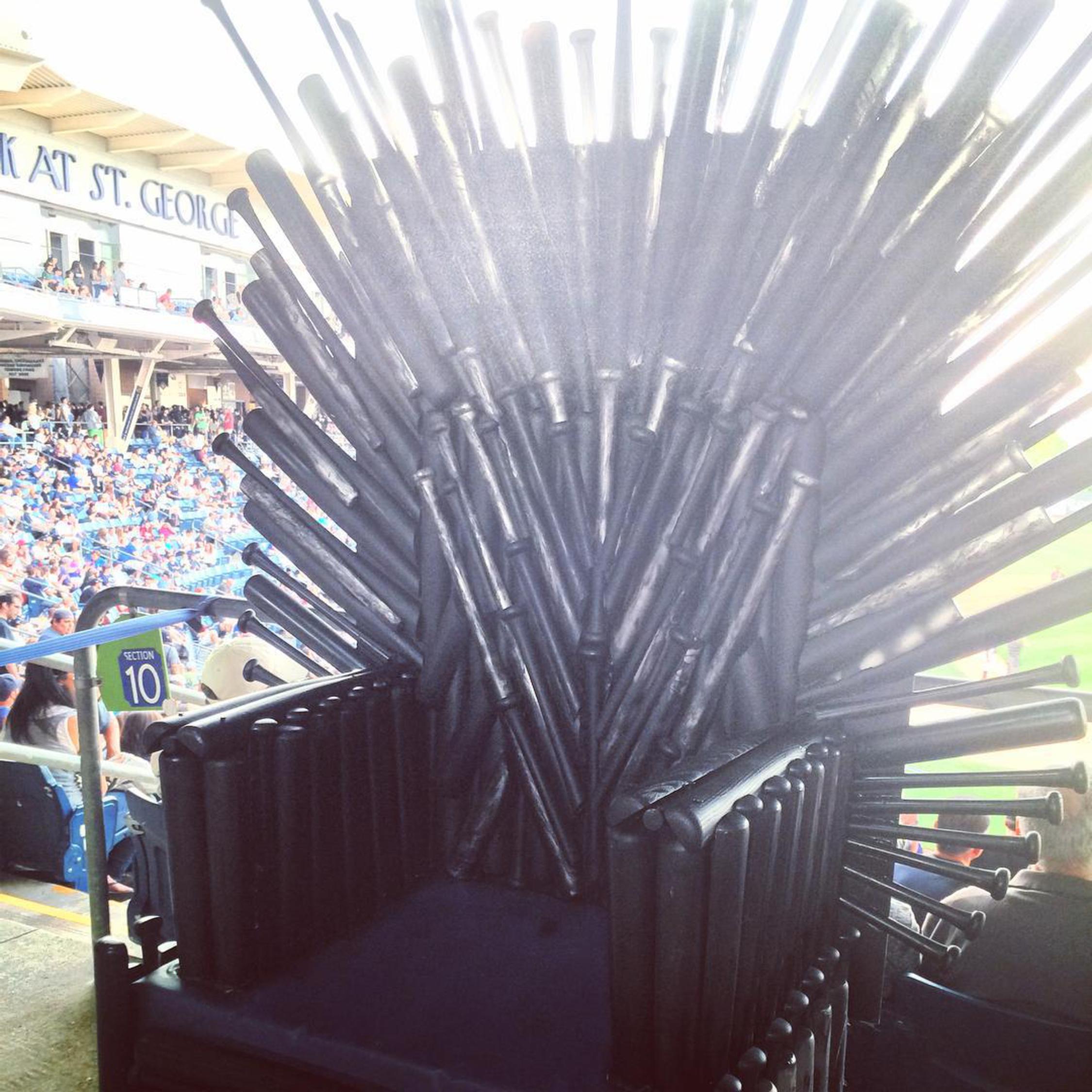 Throne Made of Baseball Bats Unveiled at a Game of Thrones Theme Night ...