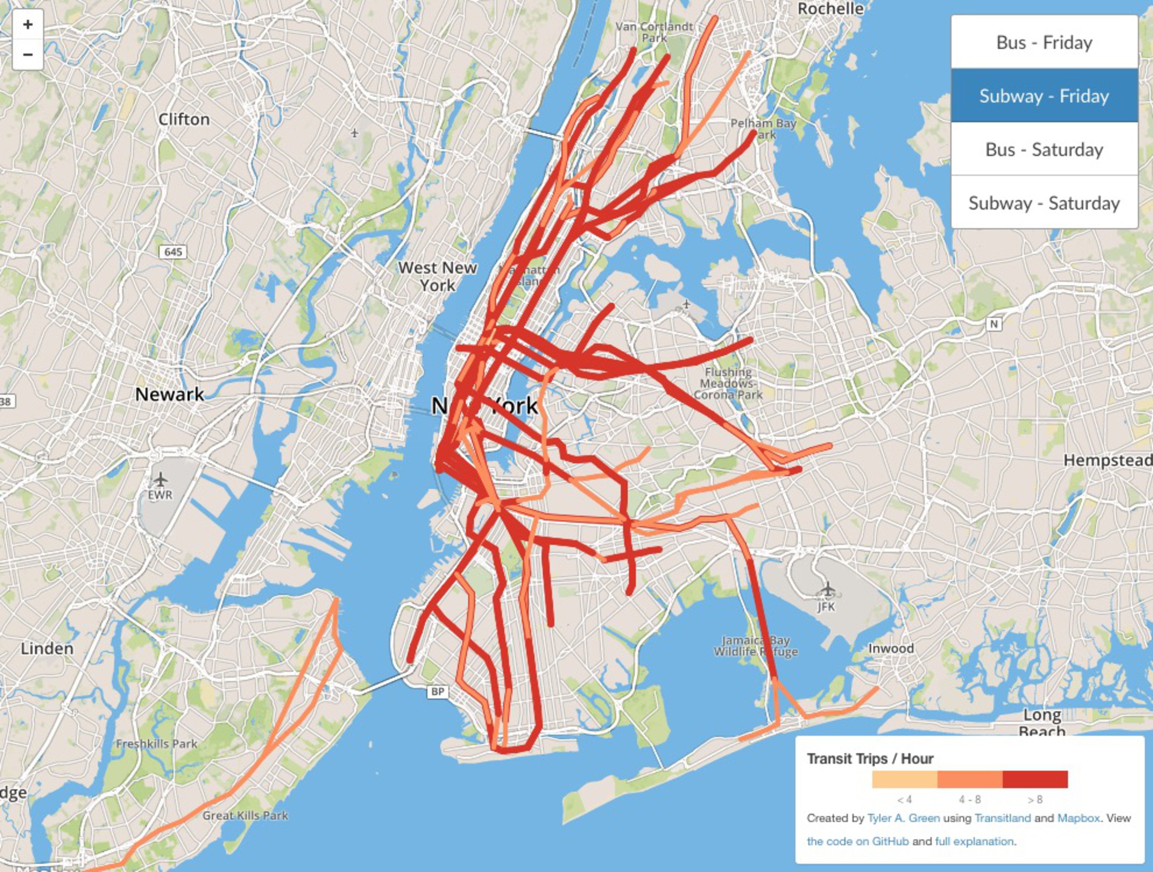 Interactive Map Shows You How Frequently NYC Subway Lines and Busses ...