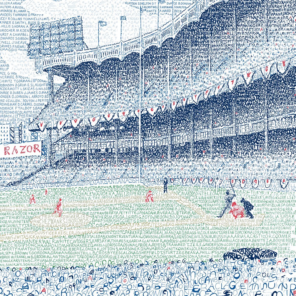 Check Out This Illustration of Yankee Stadium Using the Names of Every ...