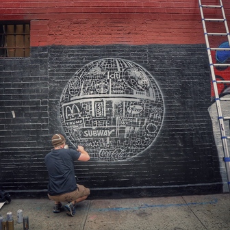 Check Out the 'Corporate Death Star' Mural in East Village by Street ...