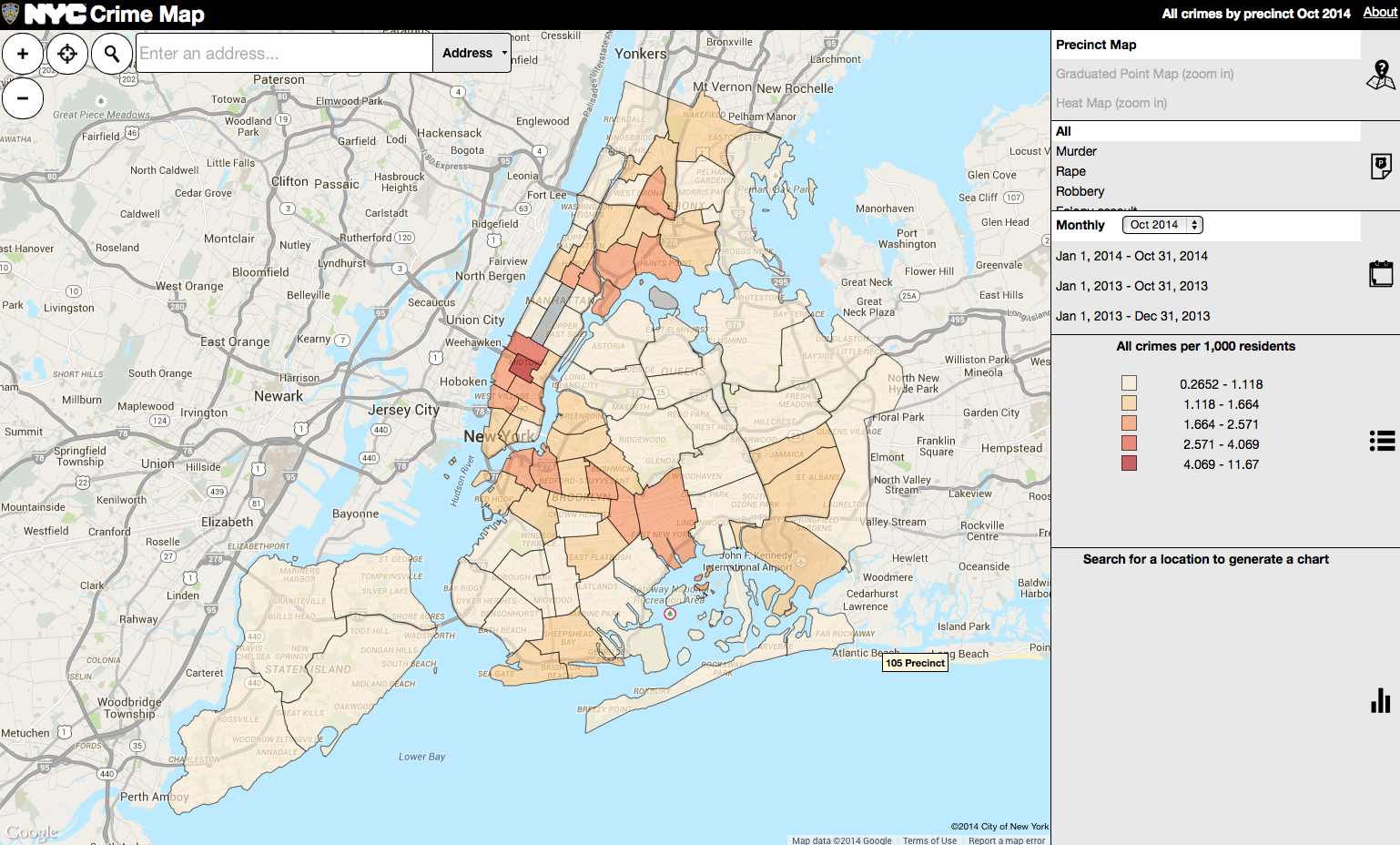 NYPD Has a Crime Heat Map Complete With Filters and Stats | Viewing NYC