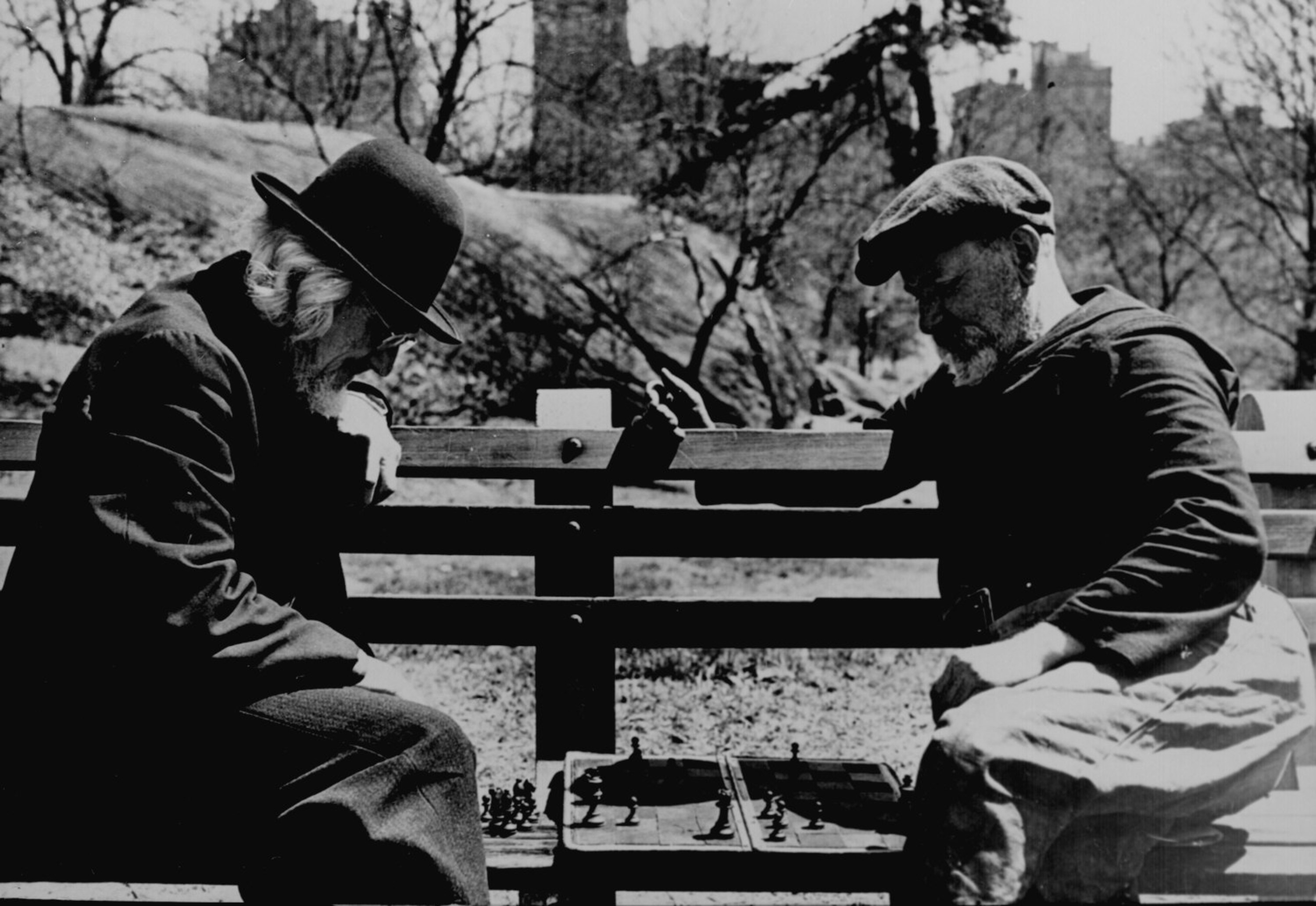 Vintage Photograph Shows Two Old Men Playing Chess in Central Park May ...