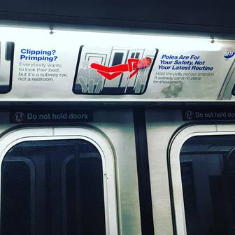 Thousands of Trump Head Stickers Embellish MTA Stick Figures on the ...