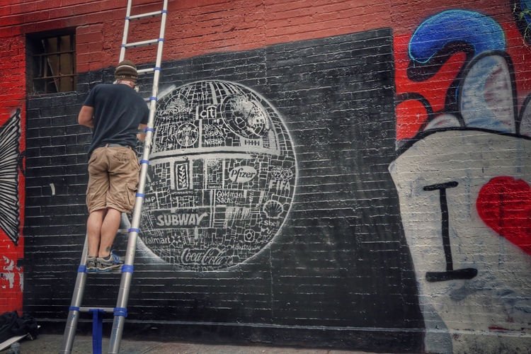 Check Out the 'Corporate Death Star' Mural in East Village by Street ...