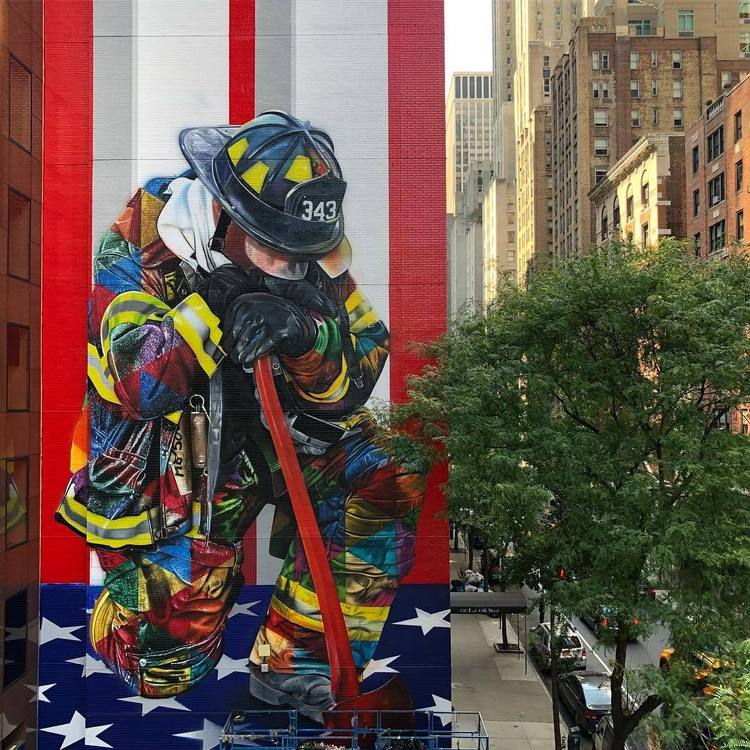 This Massive New Mural in Midtown is a Tribute to the Heroes of 9/11 ...