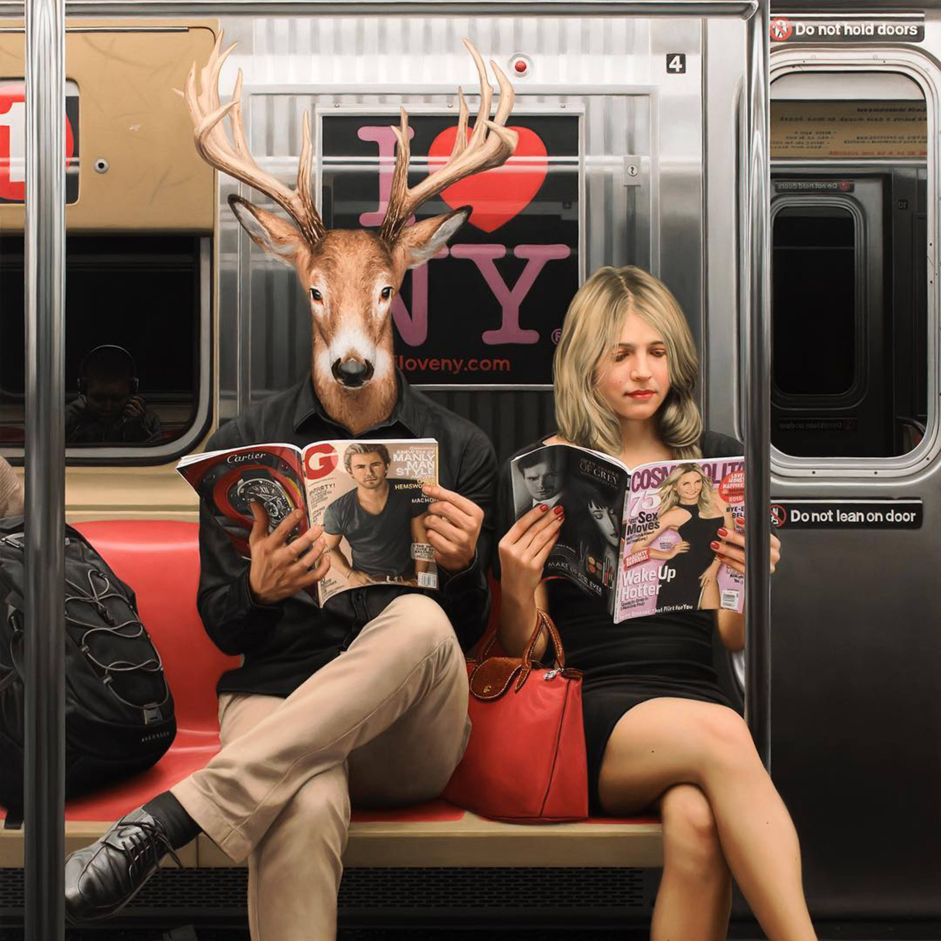 Look at These Hyperrealistic Surreal Paintings of NYC Subway Riders ...